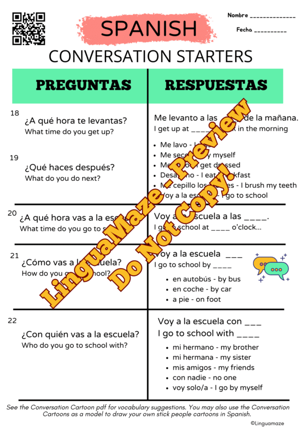 Spanish Conversation Questions — Guided Speaking Prompts | LinguaMaze